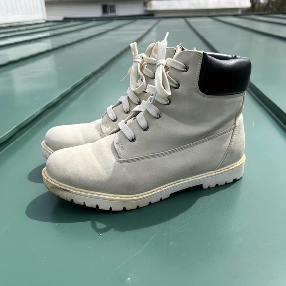 truffle | Shoes | Truffle Light Gray White And Black Lace Up Boots ...